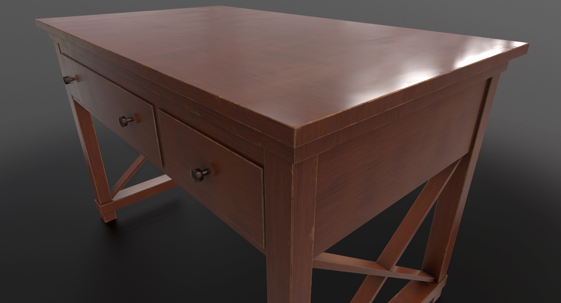 Wooden Desk 3D Model - TurboSquid 1208719