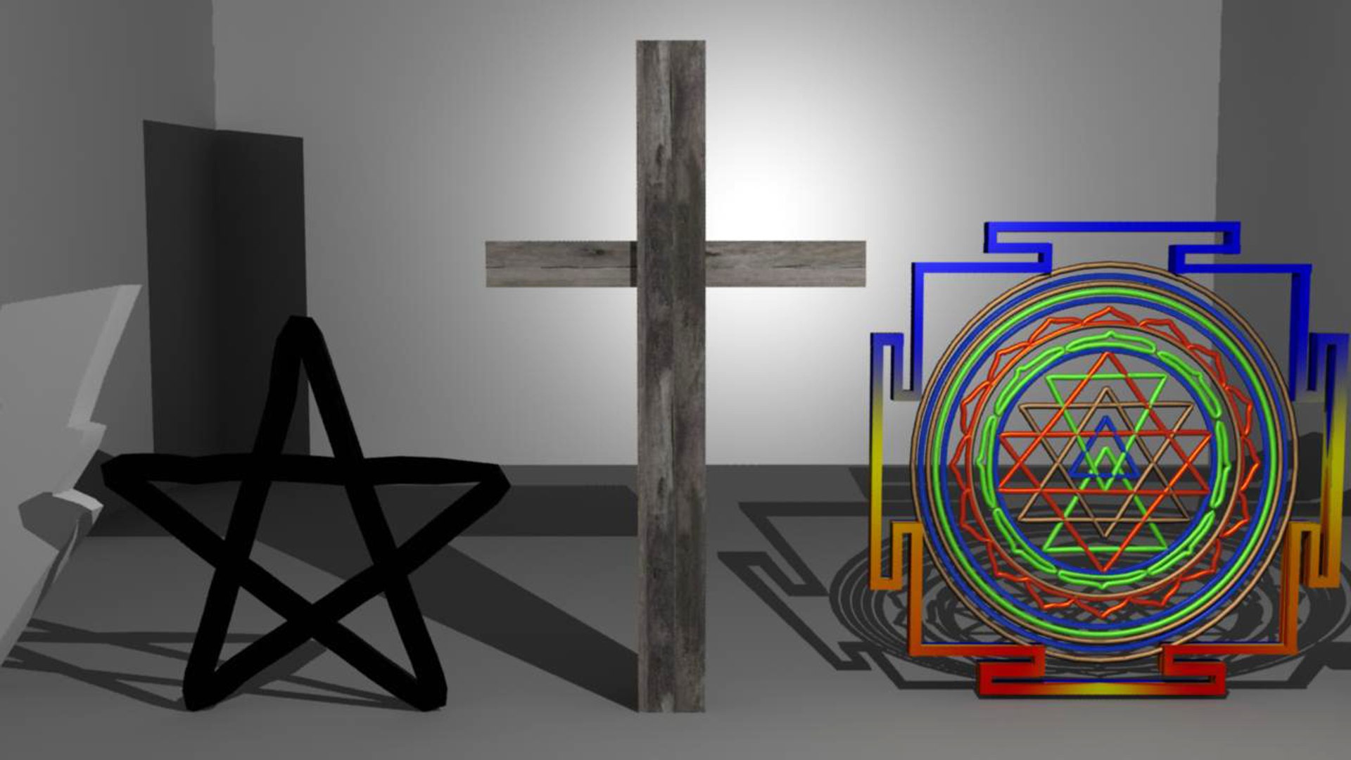 religion symbols 3d model