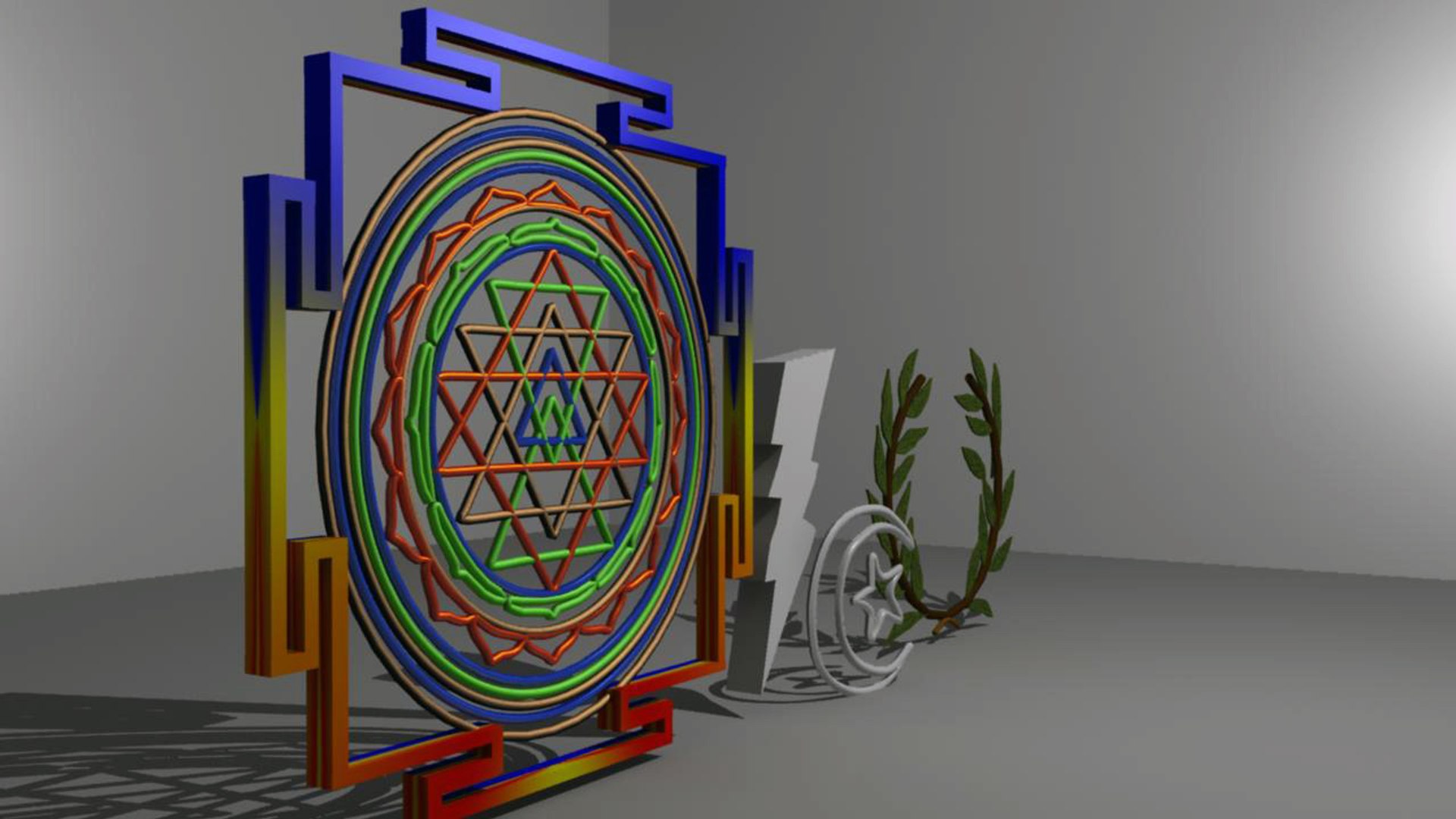 Religion Symbols 3d Model