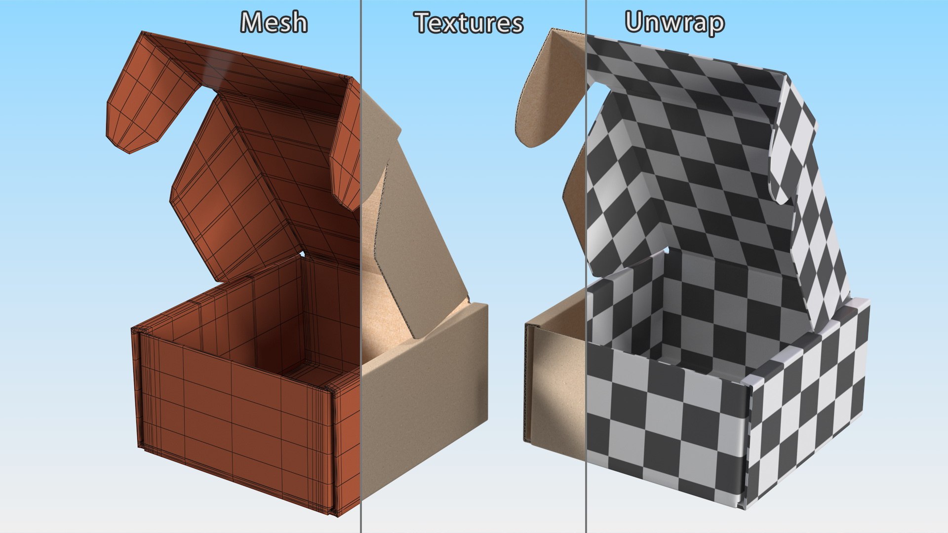3D Cardboard Box Open - TurboSquid 2145509