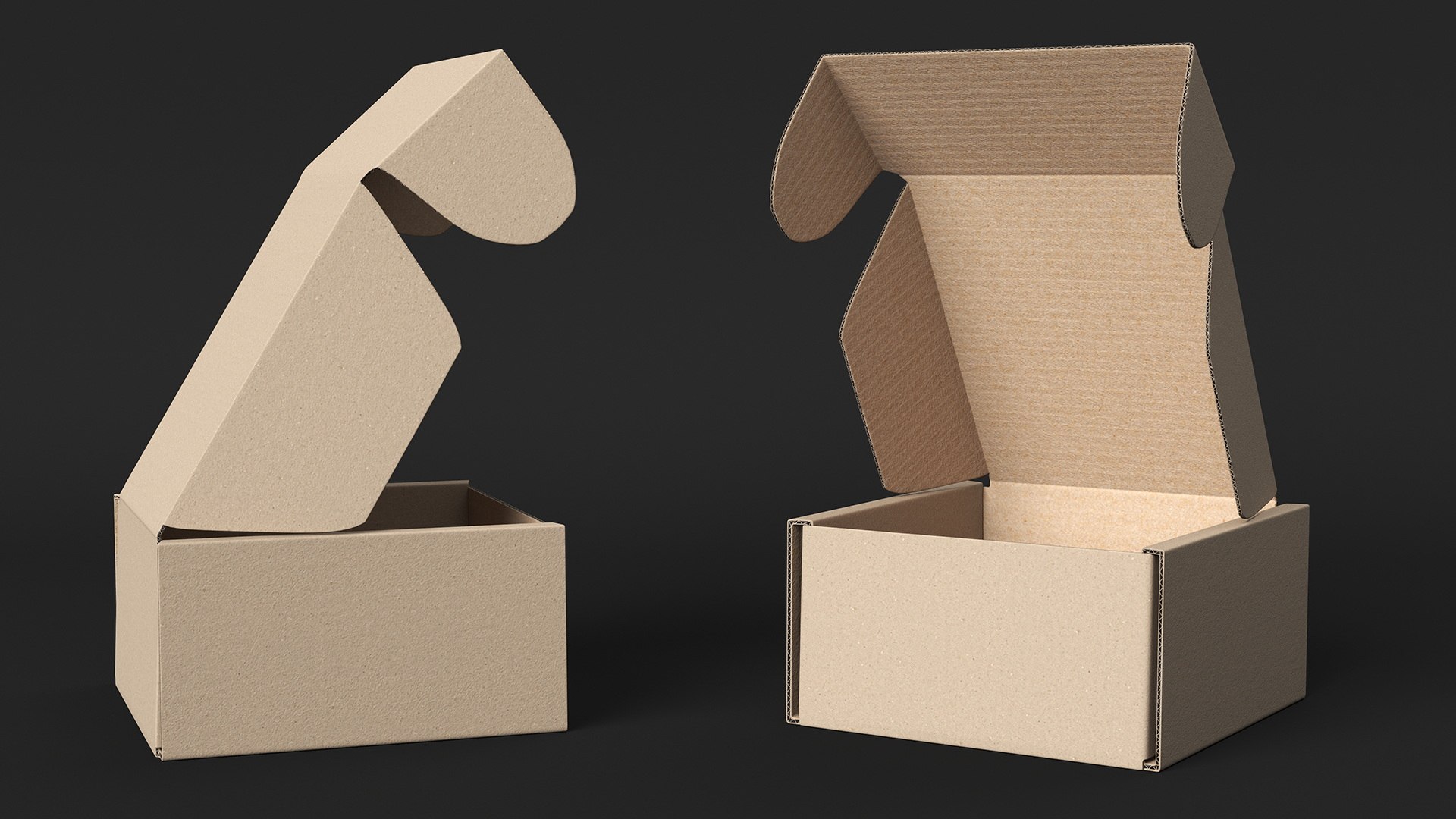 3D Cardboard Box Open - TurboSquid 2145509
