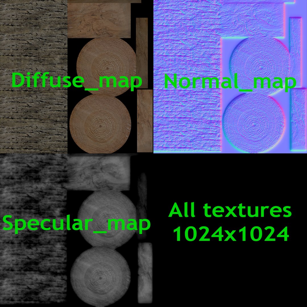 3ds Max Stump Axe Firewood