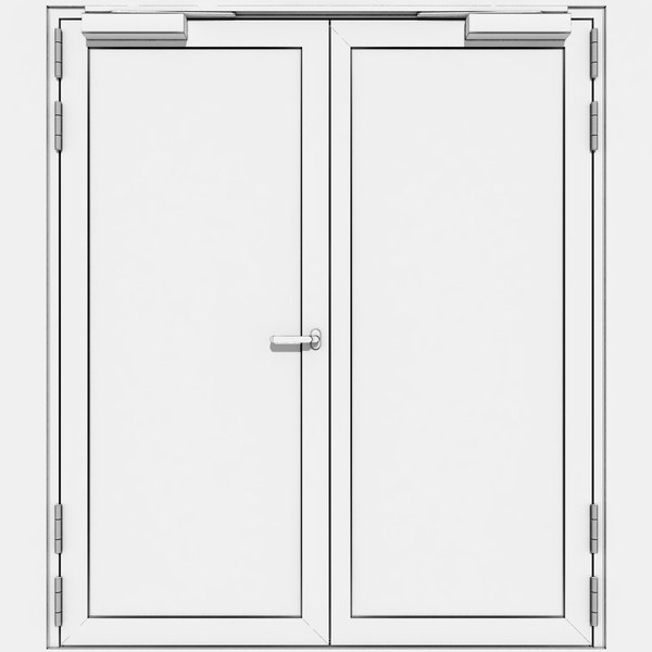 Metal swing fire doors 3D model - TurboSquid 1909795