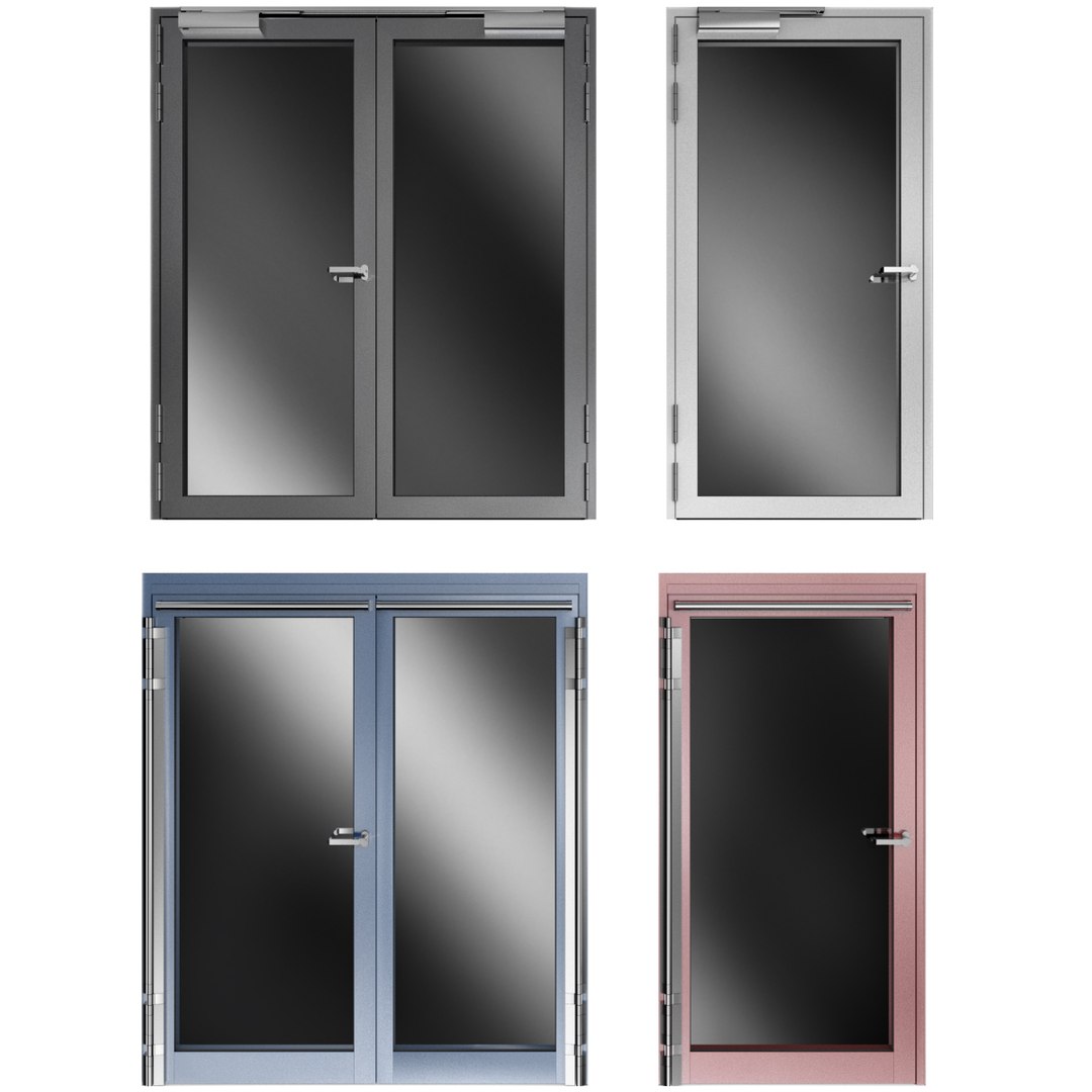 Metal swing fire doors 3D model - TurboSquid 1909795