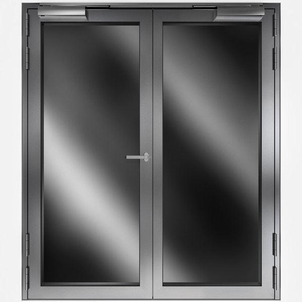 Metal swing fire doors 3D model - TurboSquid 1909795