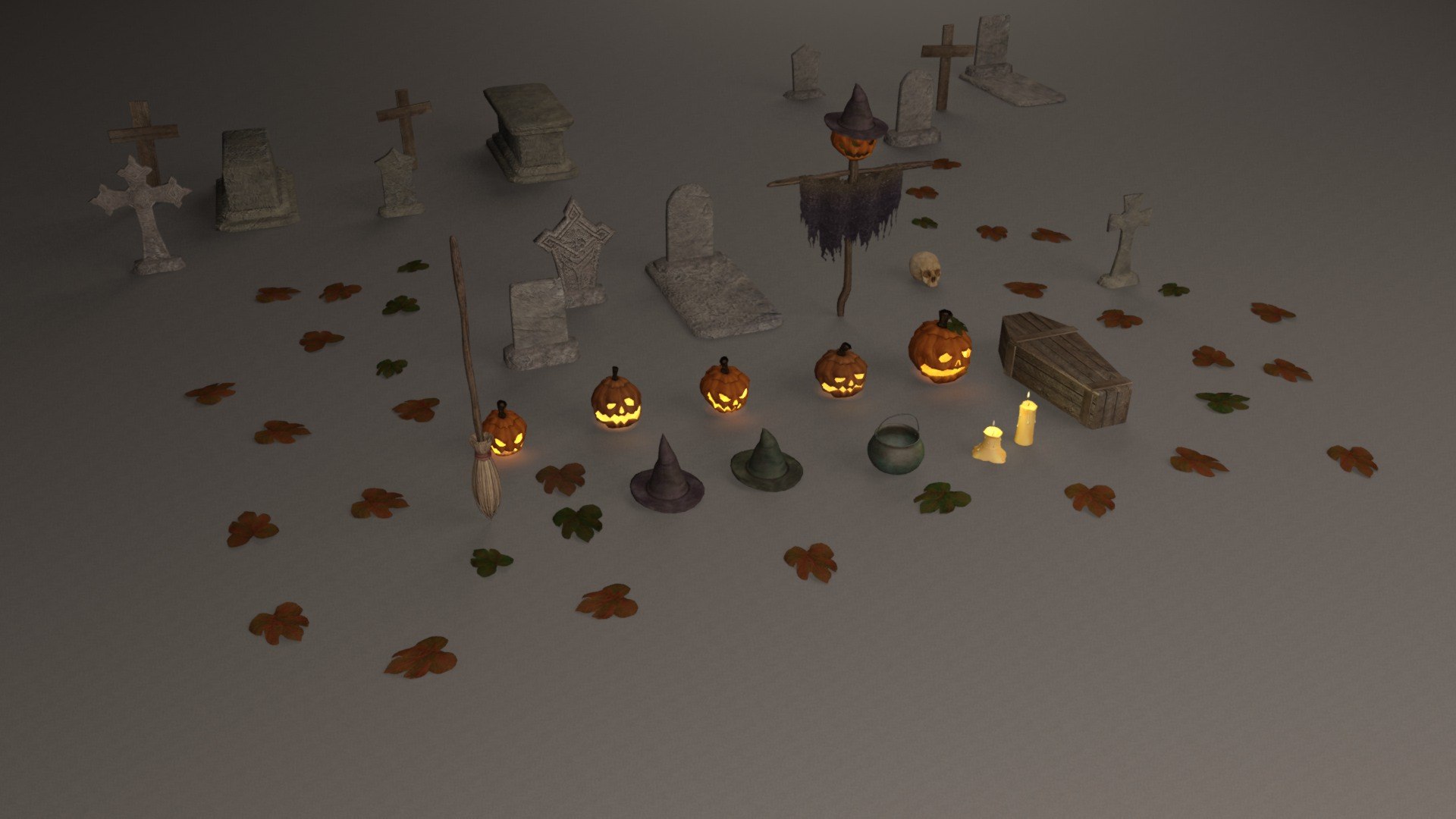 3D Model Halloween Pack - TurboSquid 1979249
