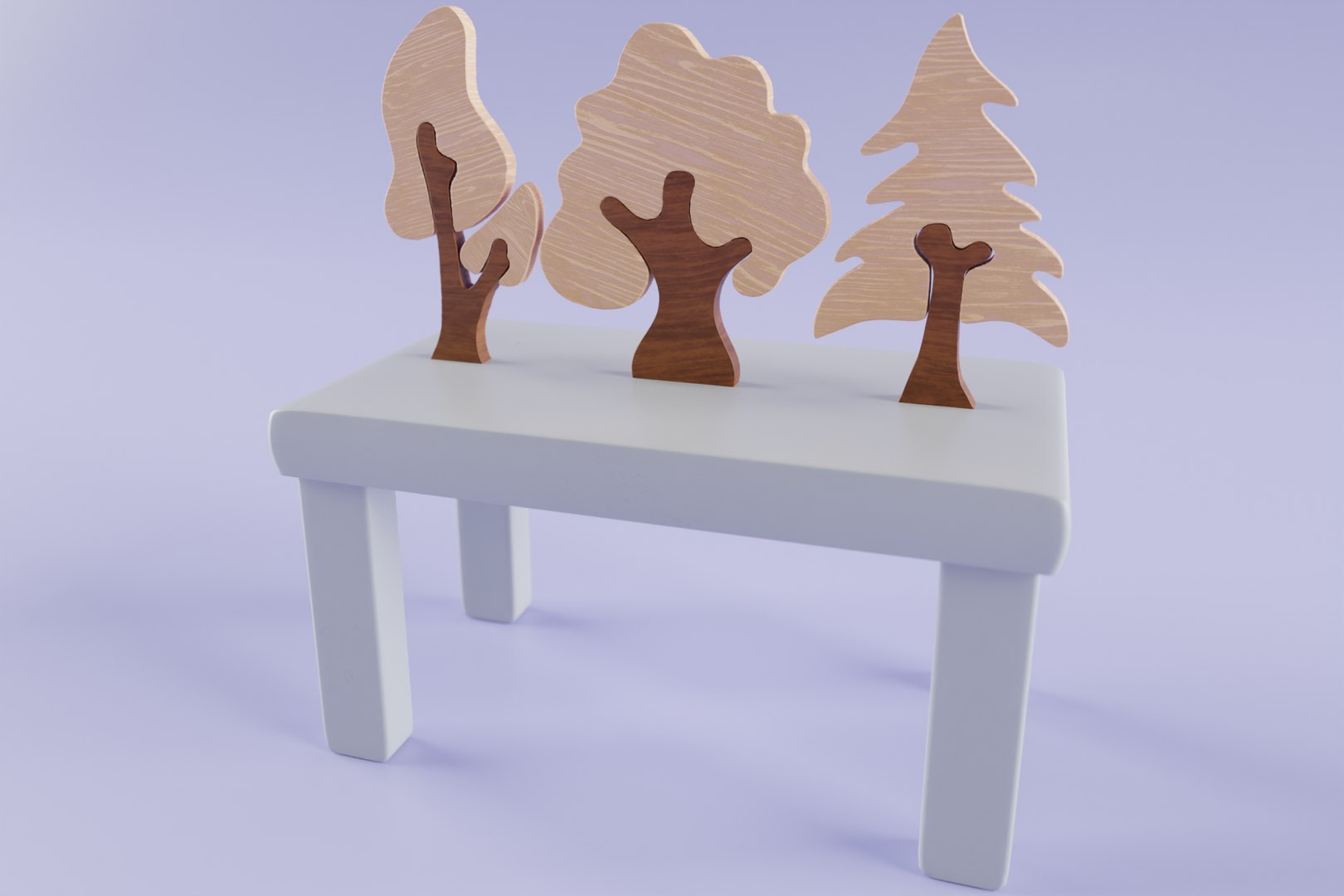 3D Model Toy Wooden Trees - TurboSquid 1970410