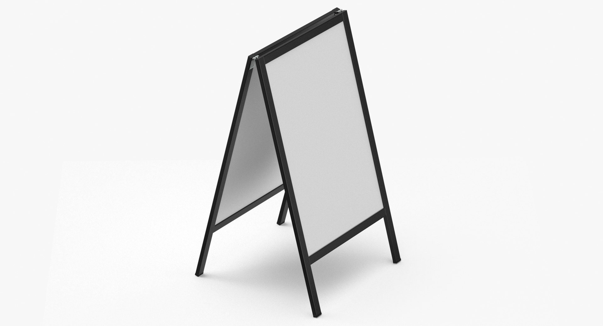3D Stand Up Signage 04 Metal Black and White - TurboSquid 1952643