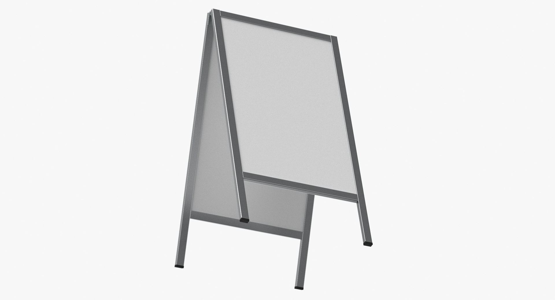 3D Stand Up Signage 04 Metal Black and White - TurboSquid 1952643