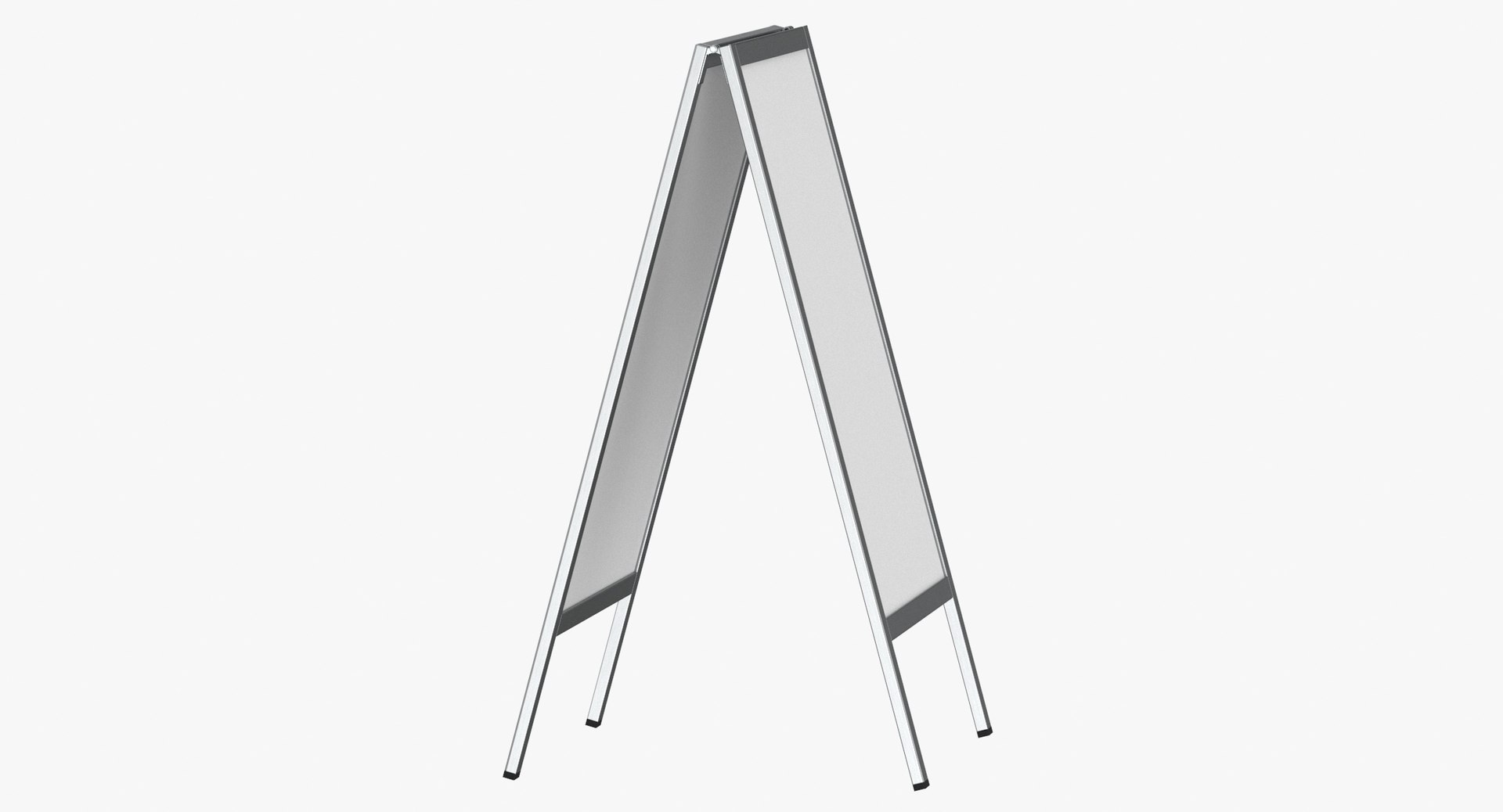 3D Stand Up Signage 04 Metal Black and White - TurboSquid 1952643