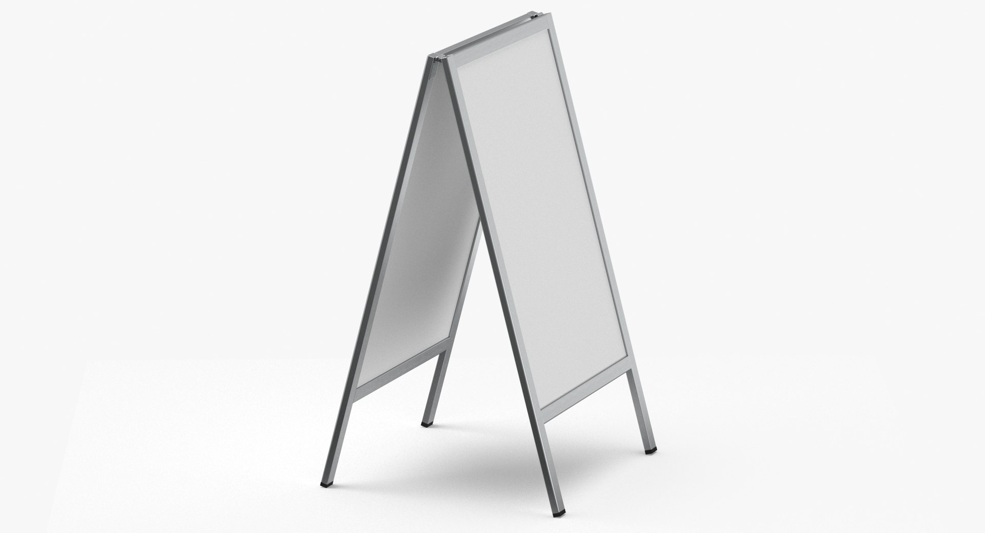 3D Stand Up Signage 04 Metal Black and White - TurboSquid 1952643