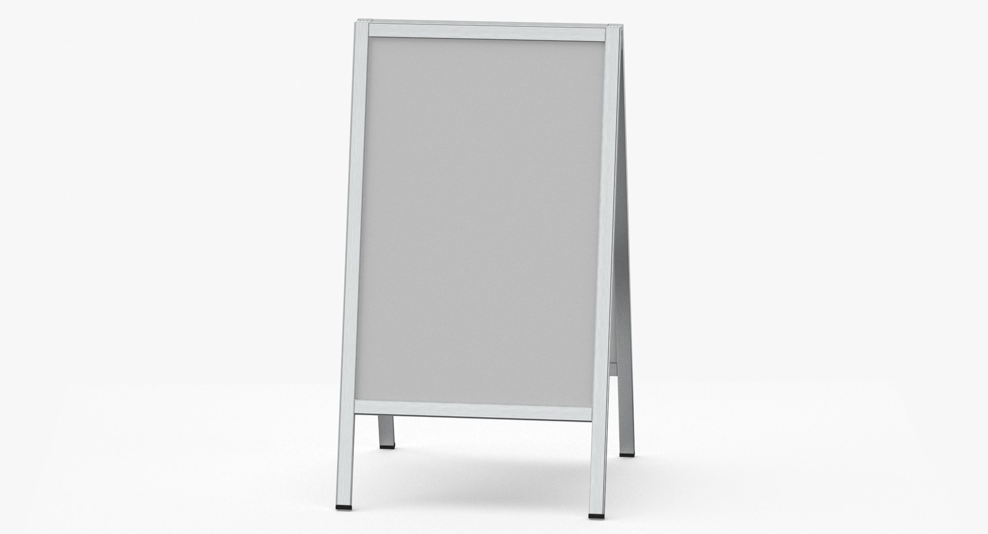 3D Stand Up Signage 04 Metal Black and White - TurboSquid 1952643