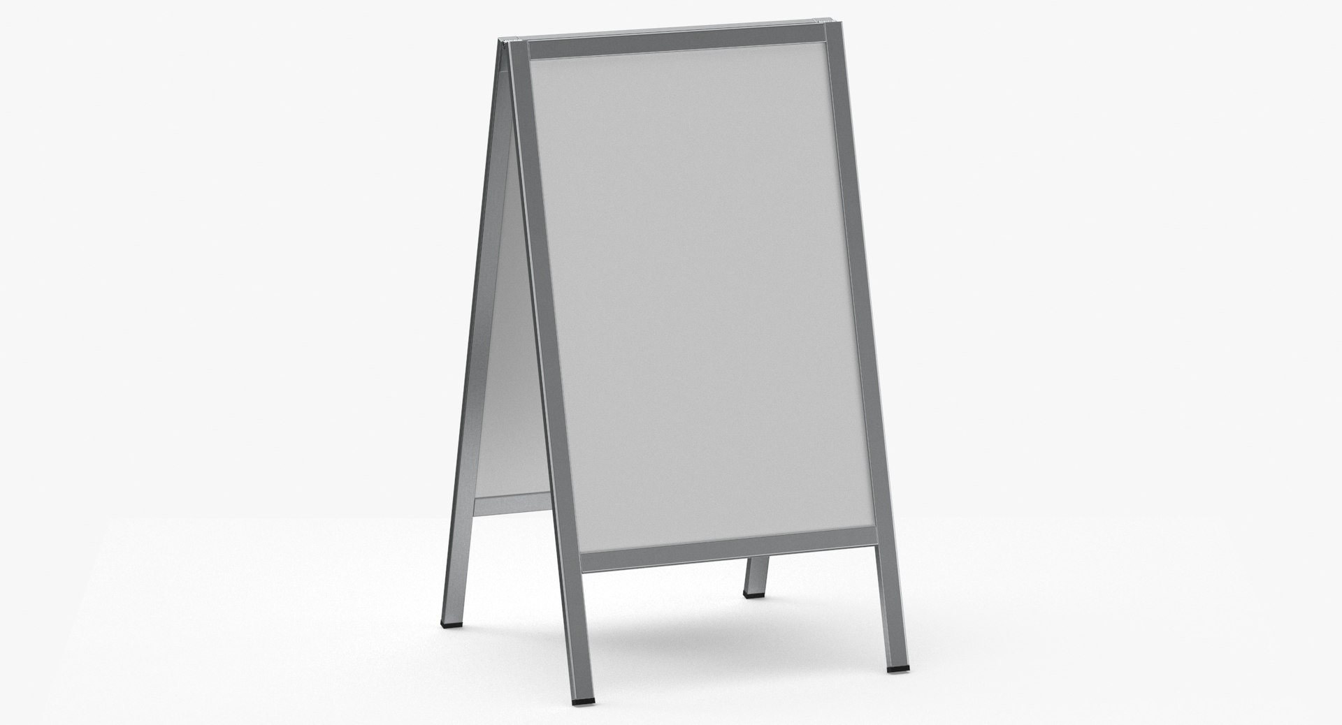 3D Stand Up Signage 04 Metal Black and White - TurboSquid 1952643