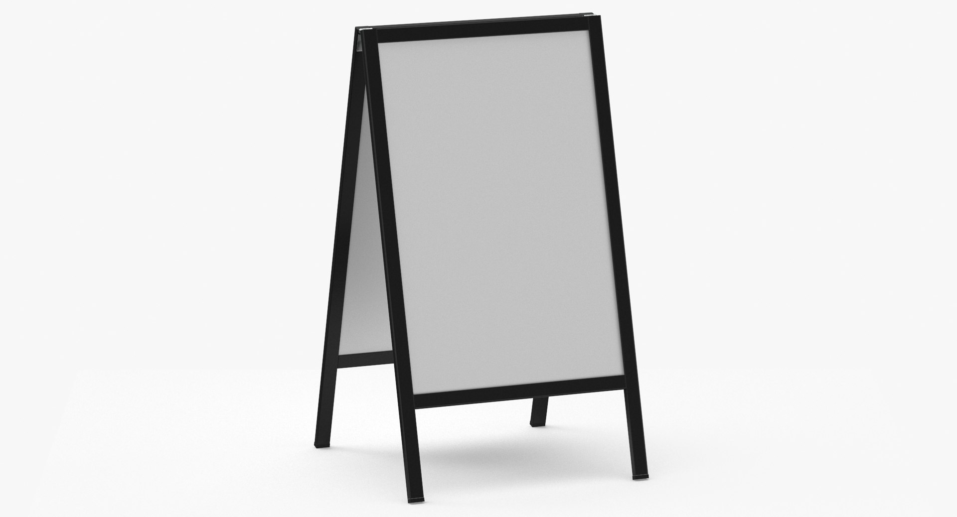 3D Stand Up Signage 04 Metal Black and White - TurboSquid 1952643