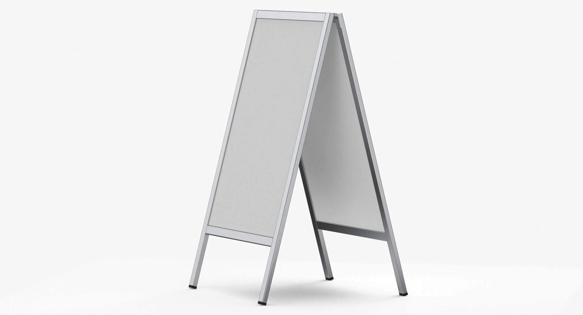 3D Stand Up Signage 04 Metal Black and White - TurboSquid 1952643