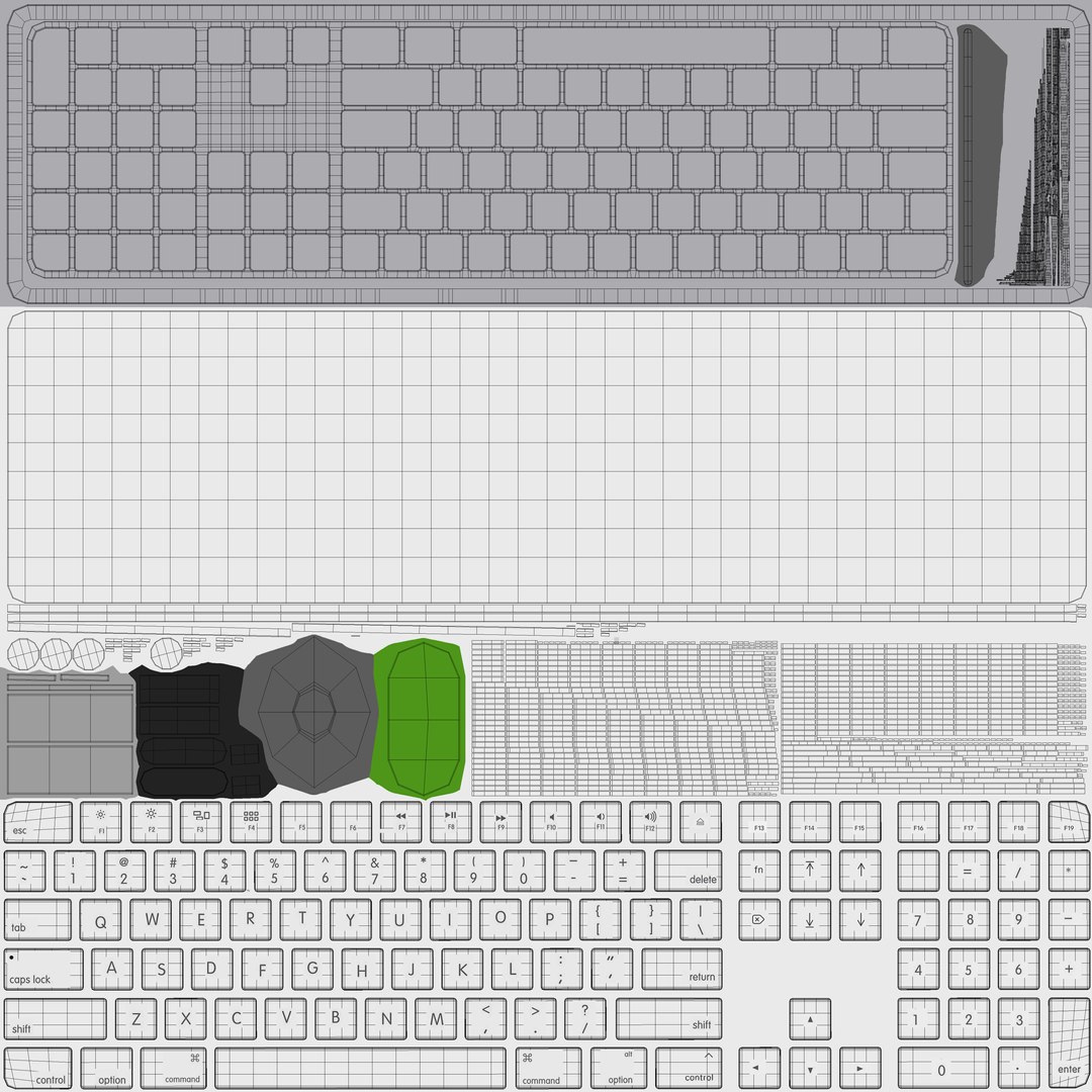 3D Model Detailed Apple Keyboard - TurboSquid 2194014