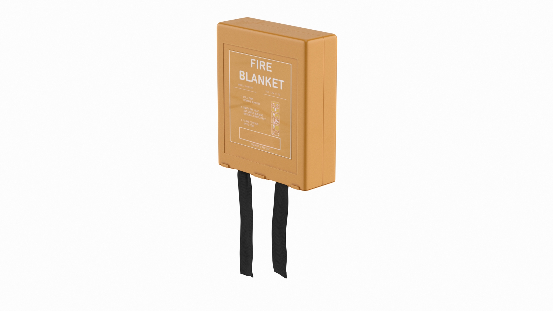 3D Emergency Fire Blanket Case Plastic Orange Model - TurboSquid 2447326