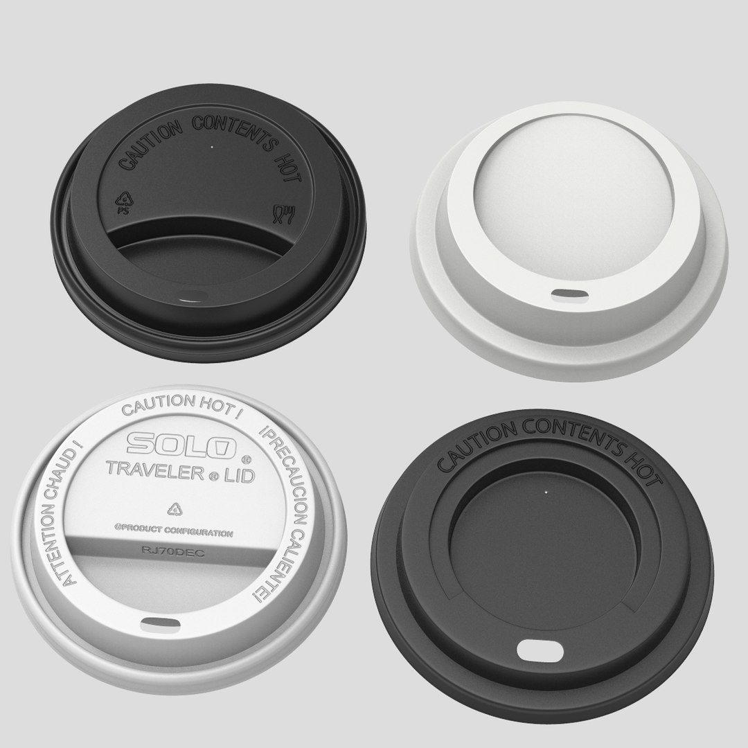 3d model paper cup lids cover