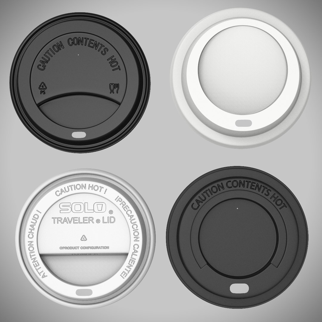 3d model paper cup lids cover