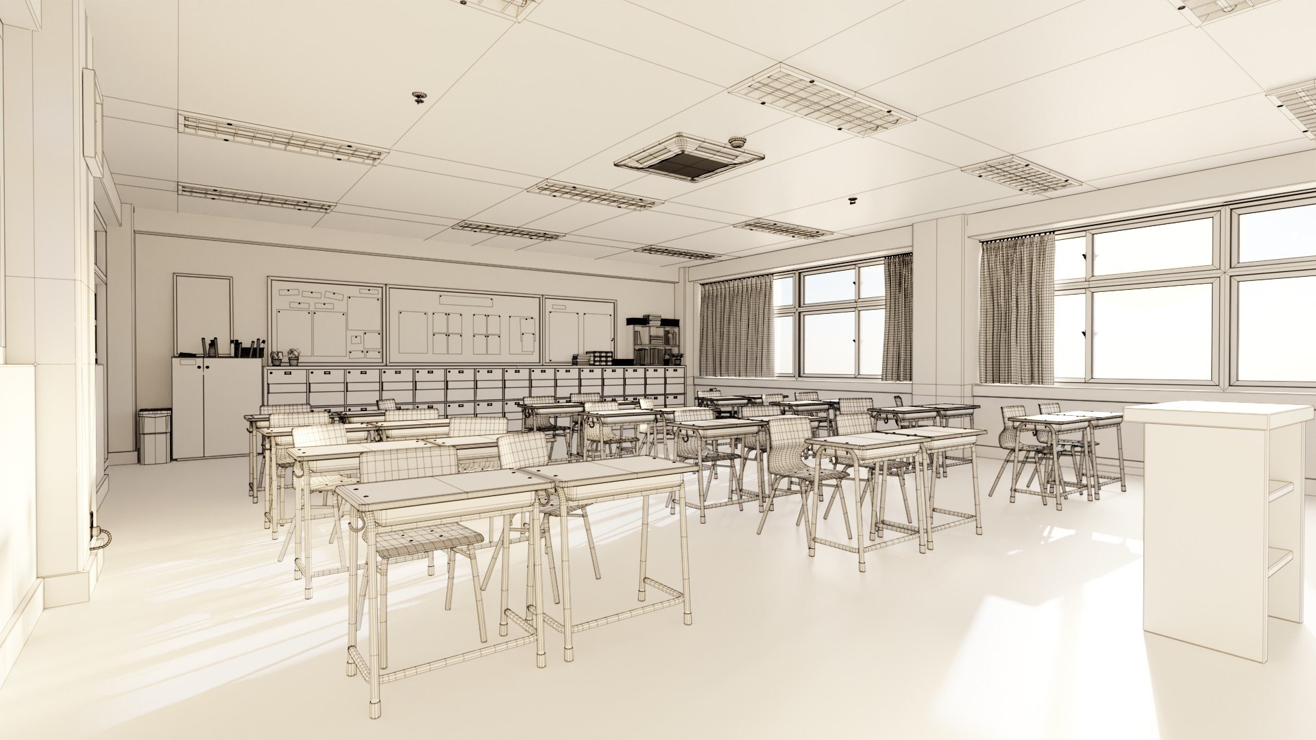 Korean Classroom 3D model - TurboSquid 2137067