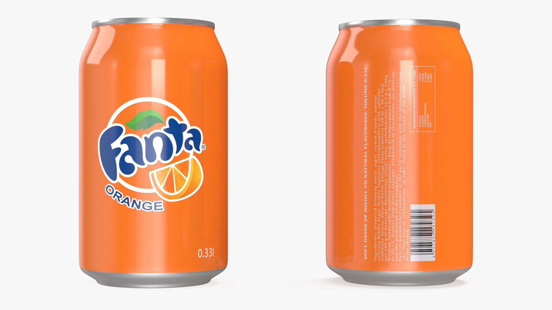 Fanta Orange Carbonated Drink 033l 3D - TurboSquid 2196911