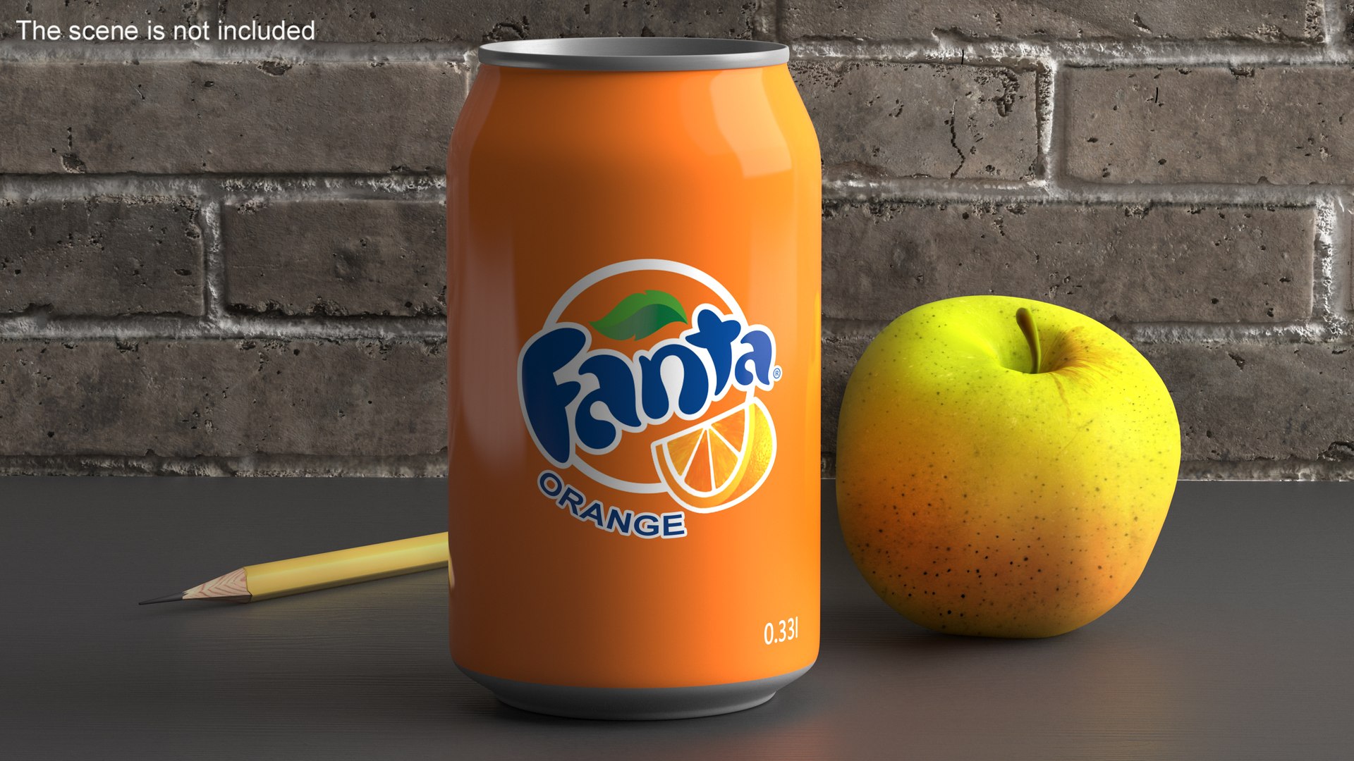 Fanta Orange Carbonated Drink 033l 3D - TurboSquid 2196911