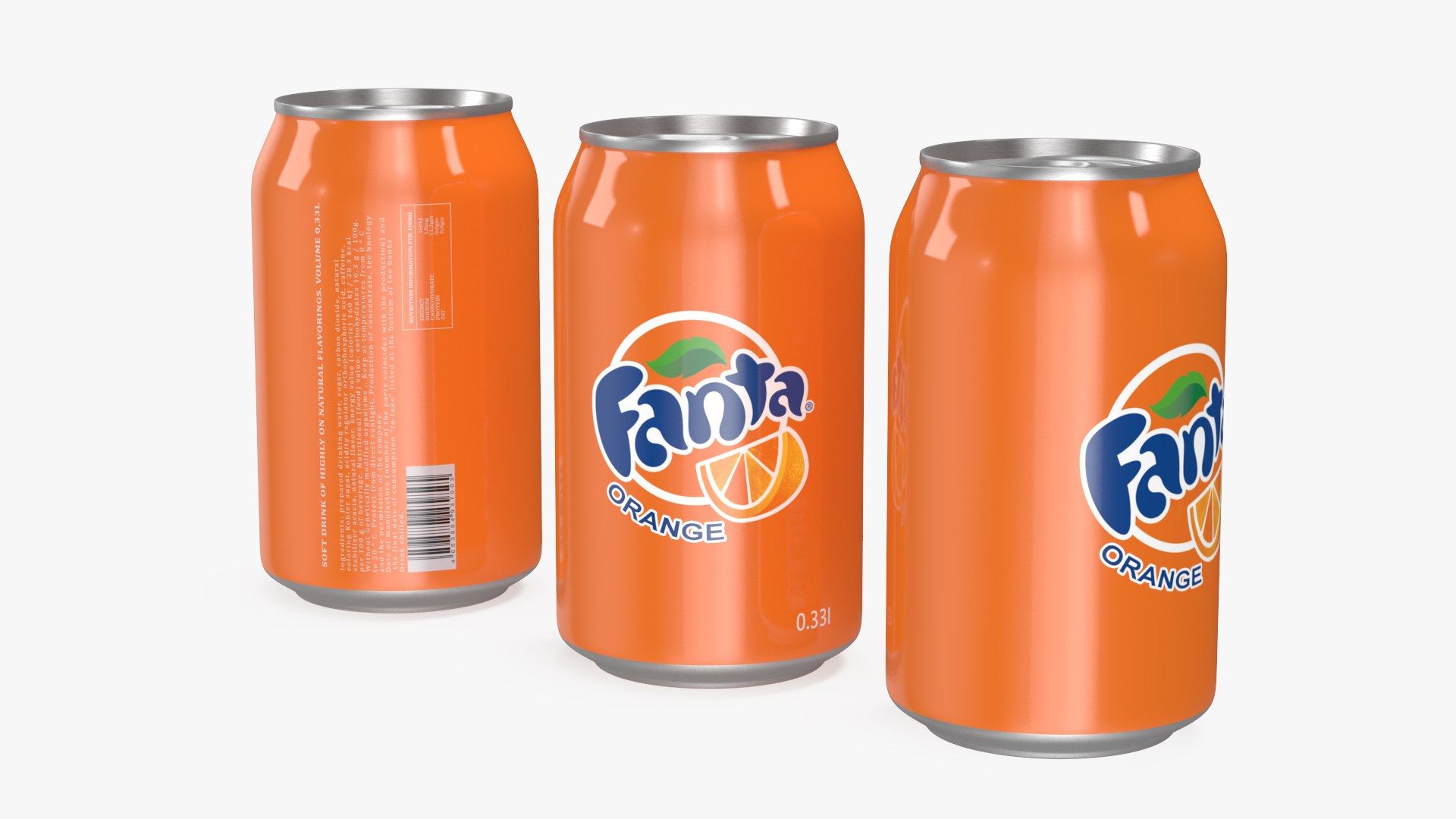 Fanta Orange Carbonated Drink 033l 3D - TurboSquid 2196911