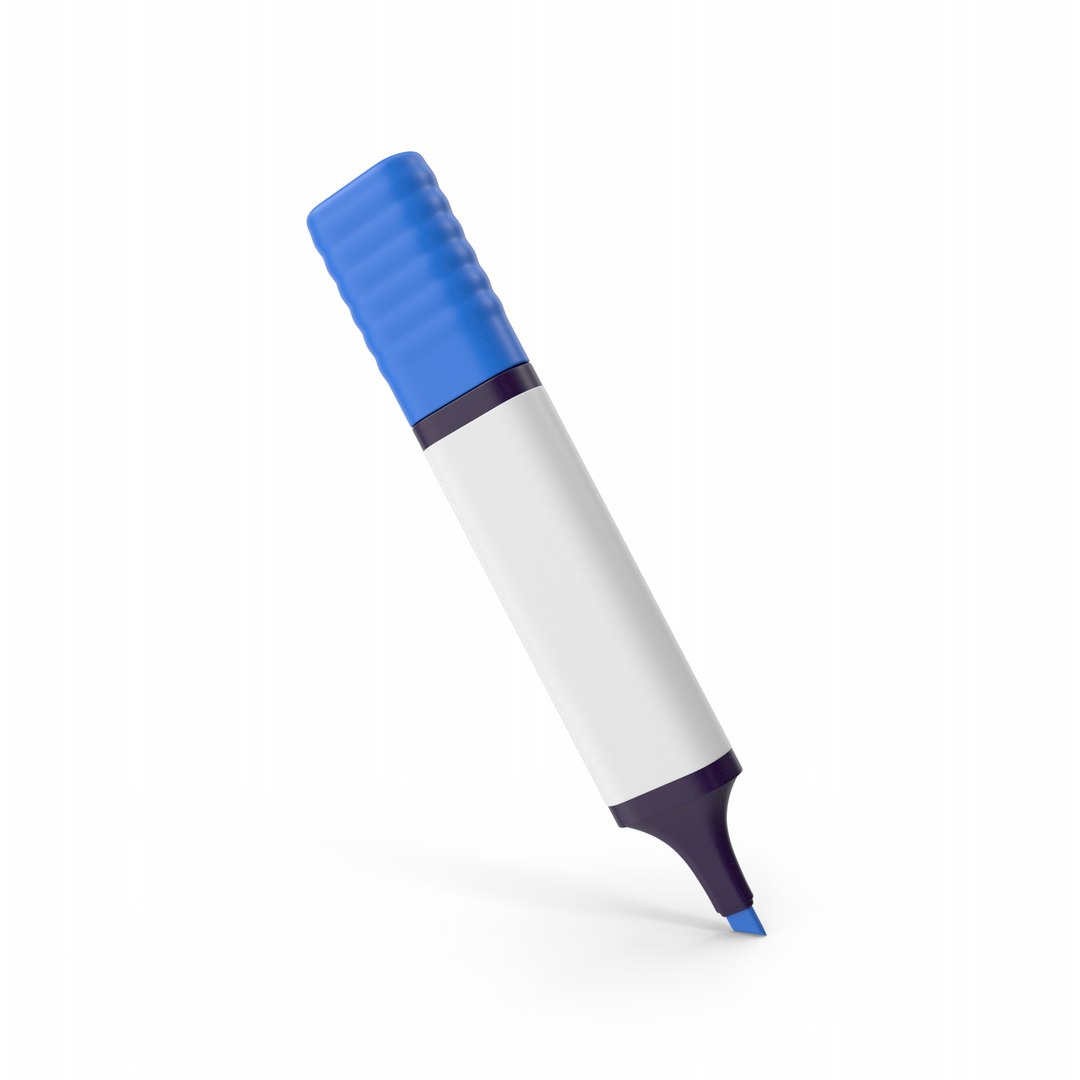 3D Model Blue Highlighter - TurboSquid 1846825