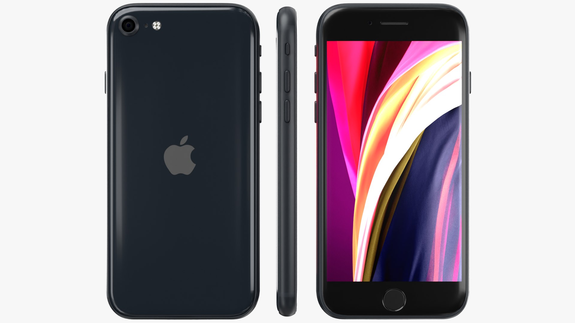3D IPhone SE Midnight 2022 Model - TurboSquid 1866831