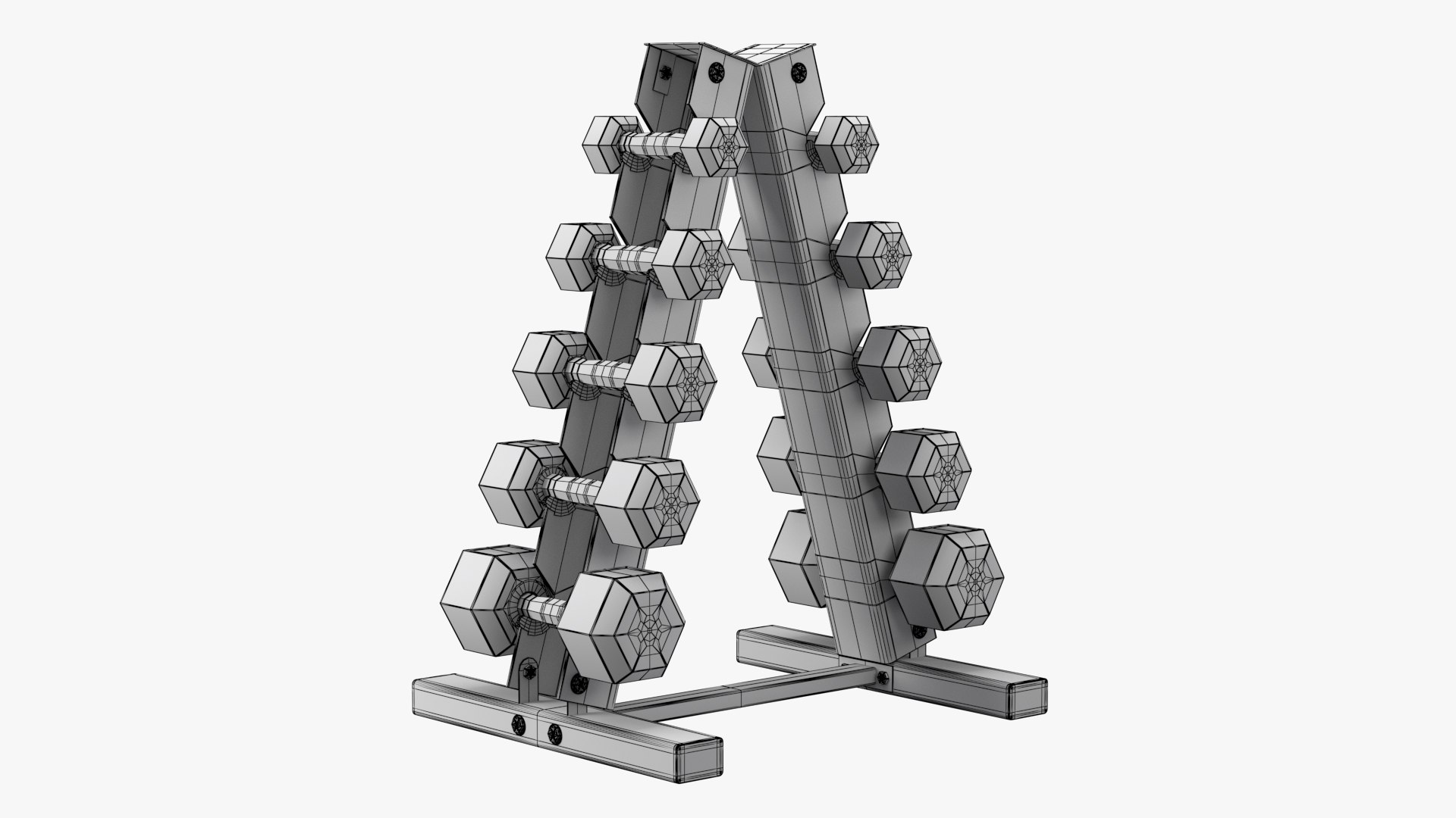 Dumbbell Rack 3D Model - TurboSquid 1716507