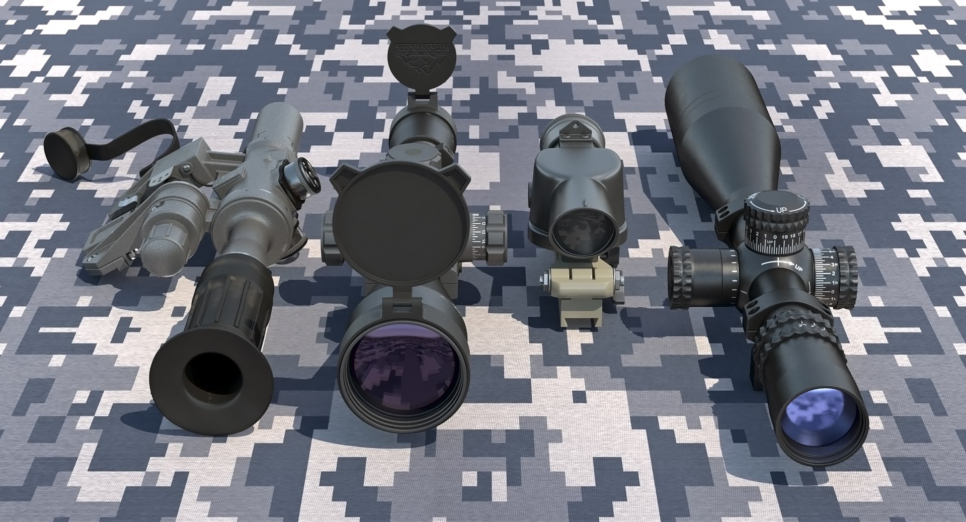3D Military Scopes - TurboSquid 1195987
