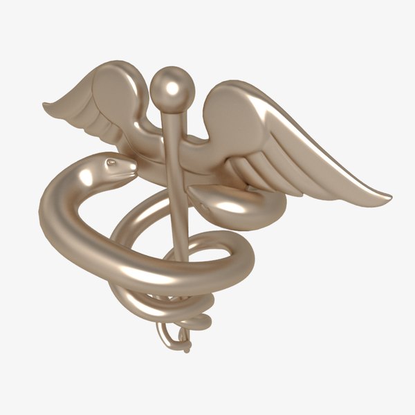 3d medical symbol caduceus animation model