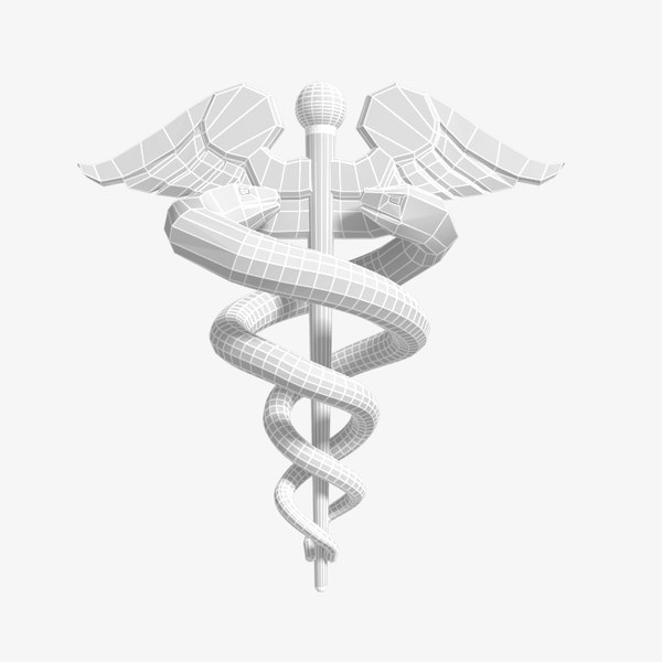 3d medical symbol caduceus animation model