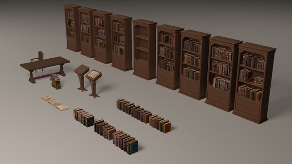modelo 3d Libraries and bookcases - TurboSquid 2032904