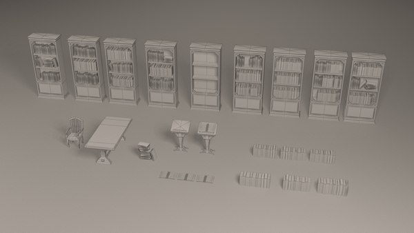 modelo 3d Libraries and bookcases - TurboSquid 2032904