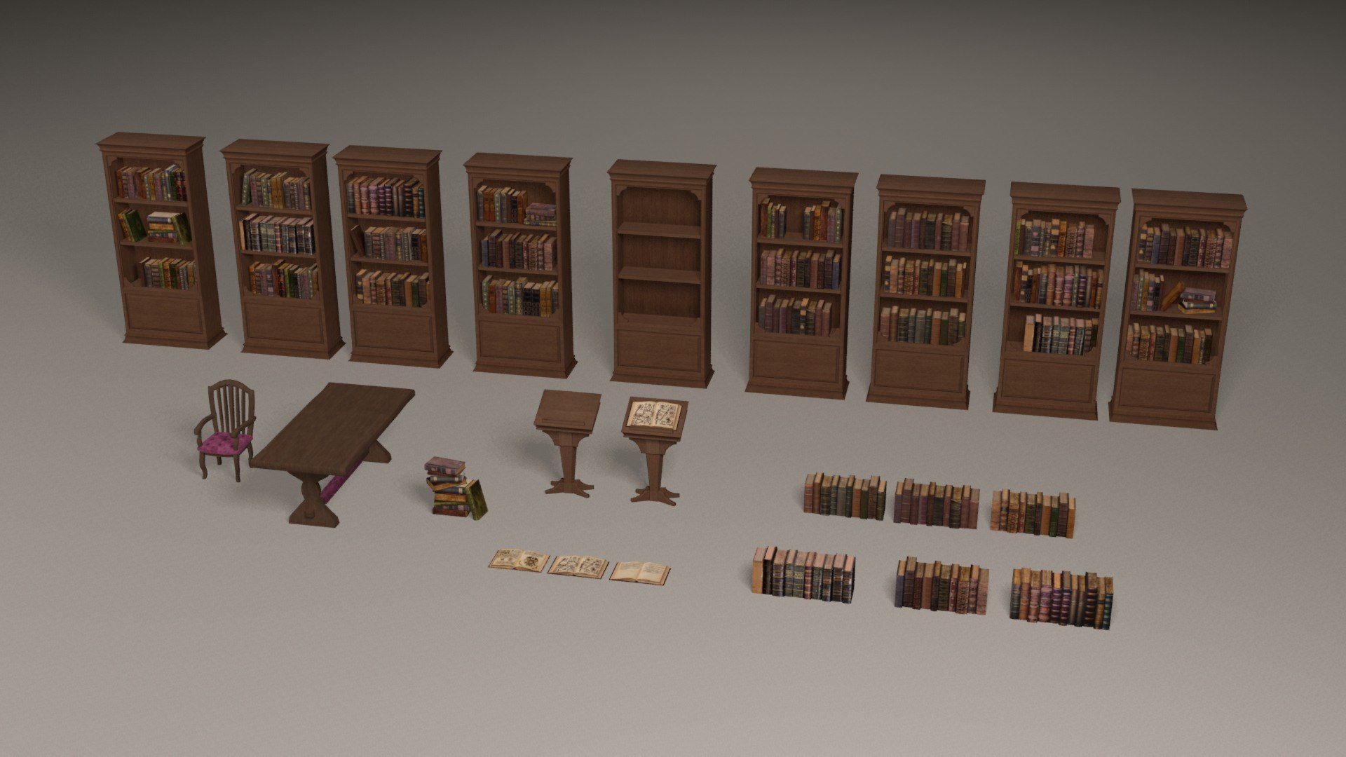 Libraries And Bookcases 3D Model - TurboSquid 2032904