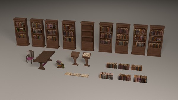 modelo 3d Libraries and bookcases - TurboSquid 2032904