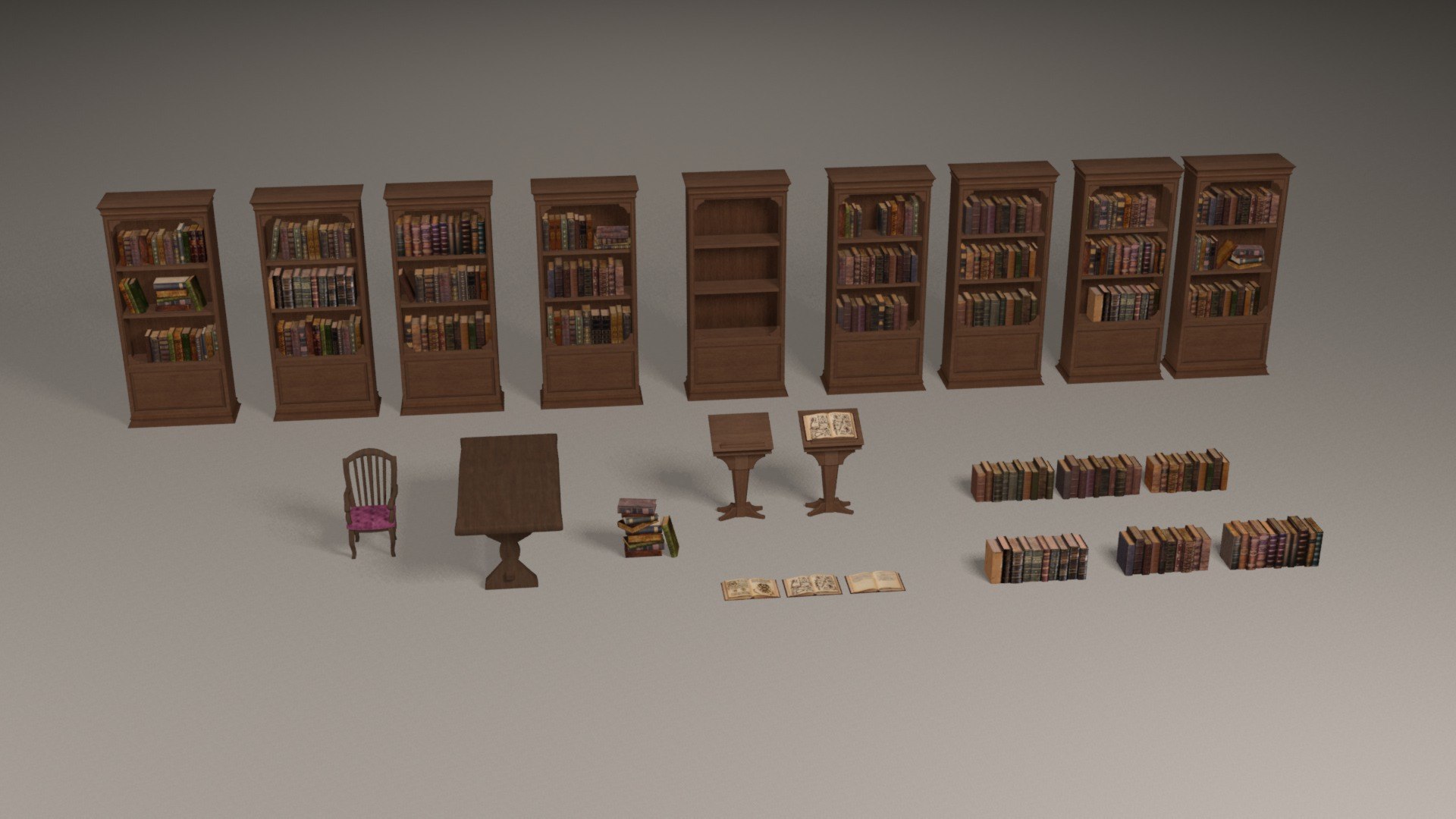 Libraries And Bookcases 3D Model - TurboSquid 2032904