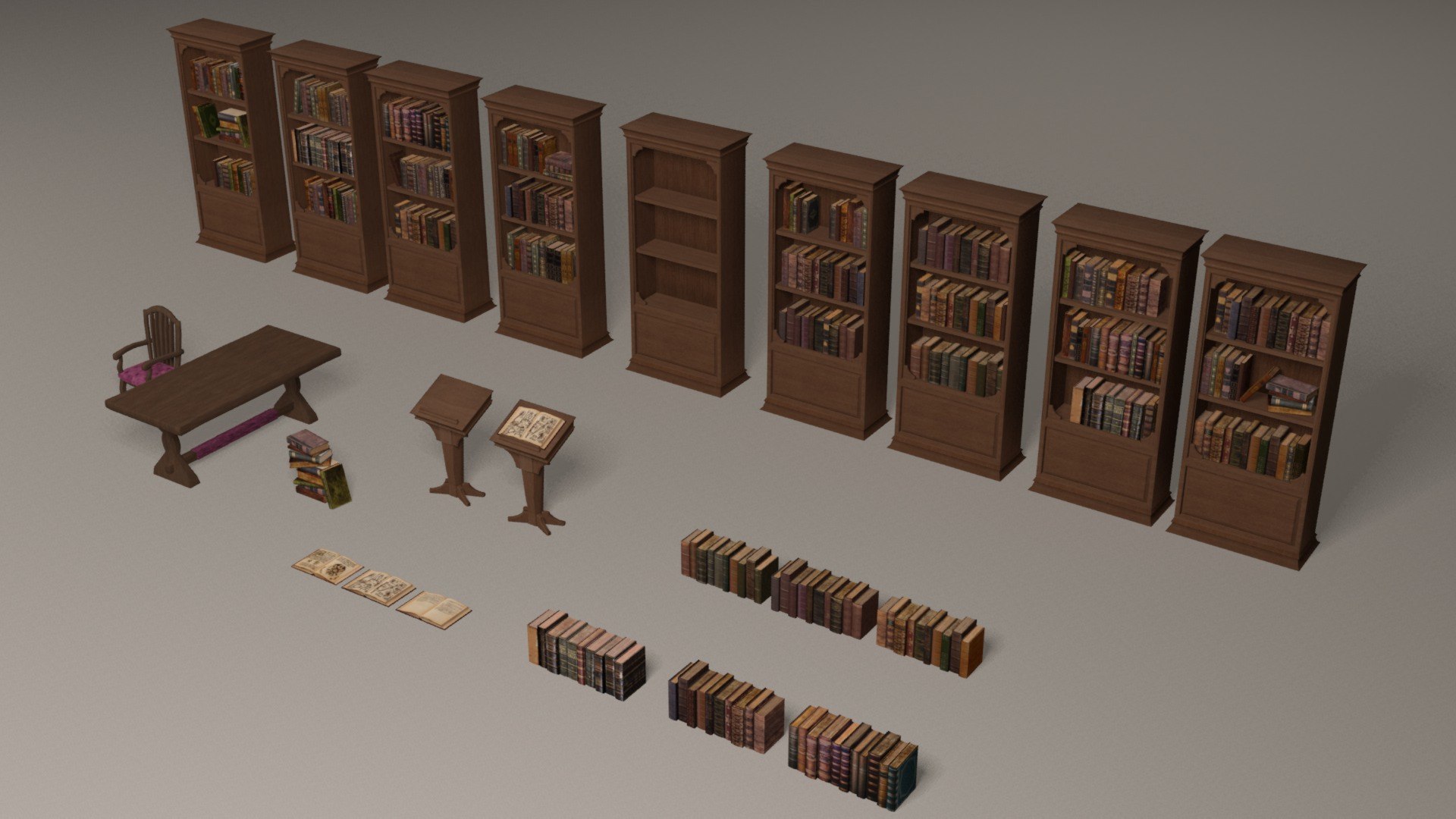 Libraries And Bookcases 3D Model - TurboSquid 2032904