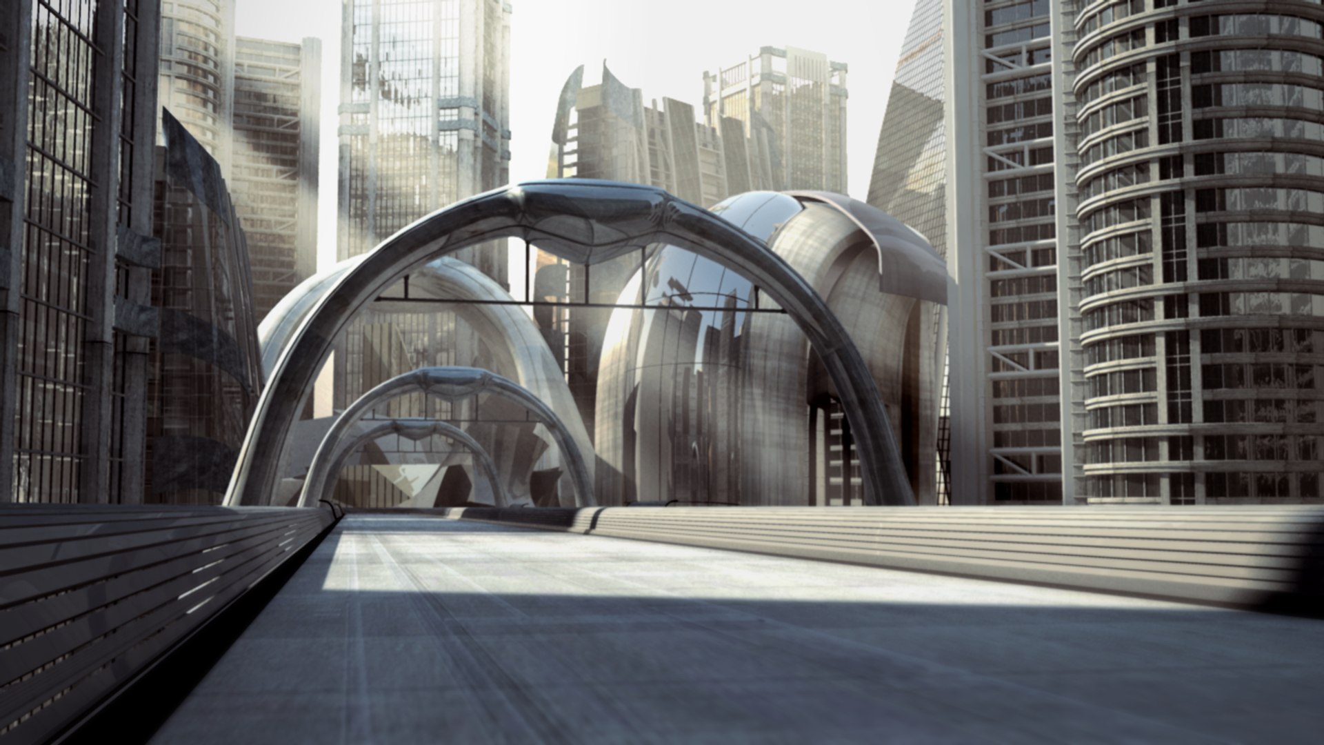 Futuristic Modern Street Road 3d Model