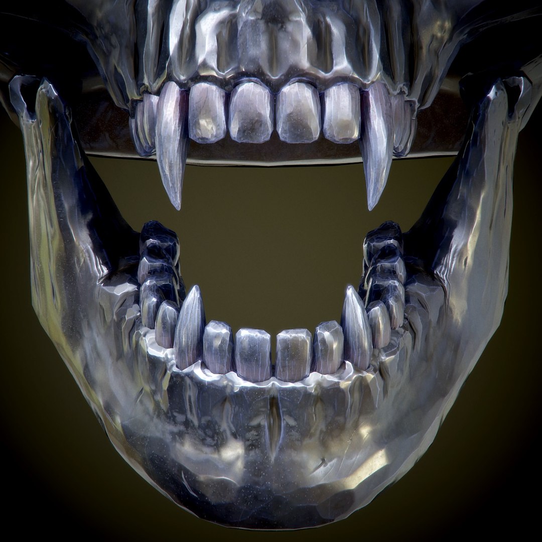 Steel Skull Fangs 3d Model