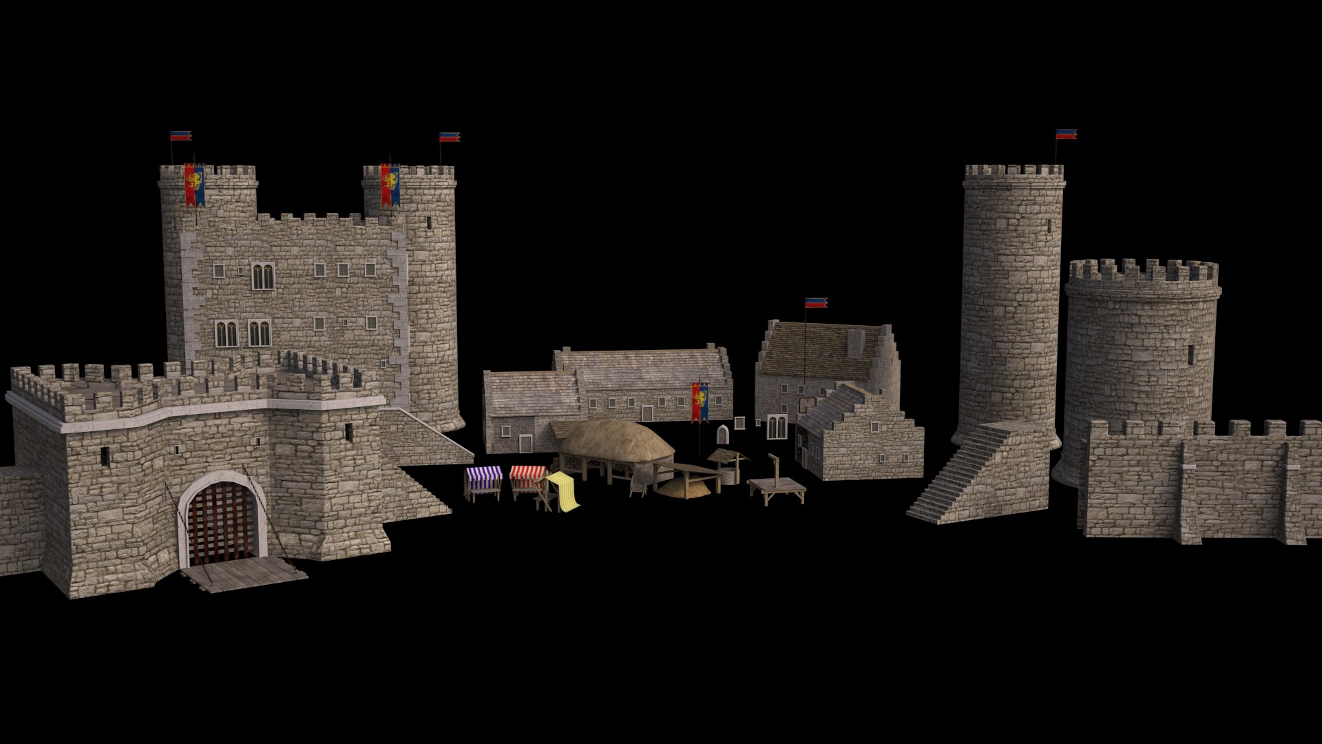 Medieval Castle Set 3ds