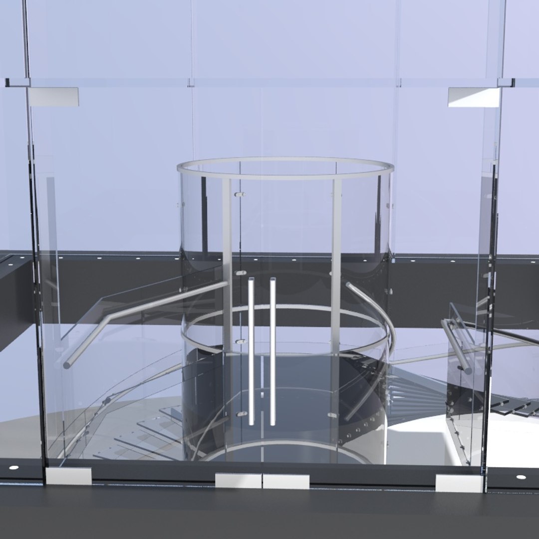 3dsmax Glass Cube Entrance Apple