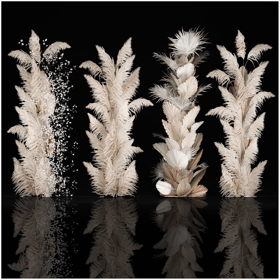 Art Installation Of Dry Branches Dried Flowers 3D Model - TurboSquid ...