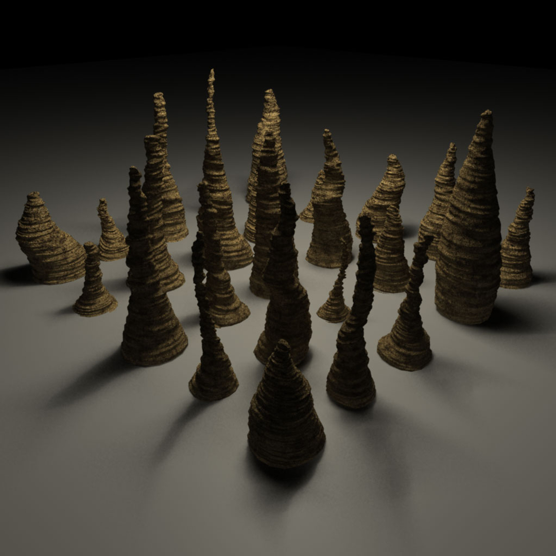 3d 25 stalagmite props cave