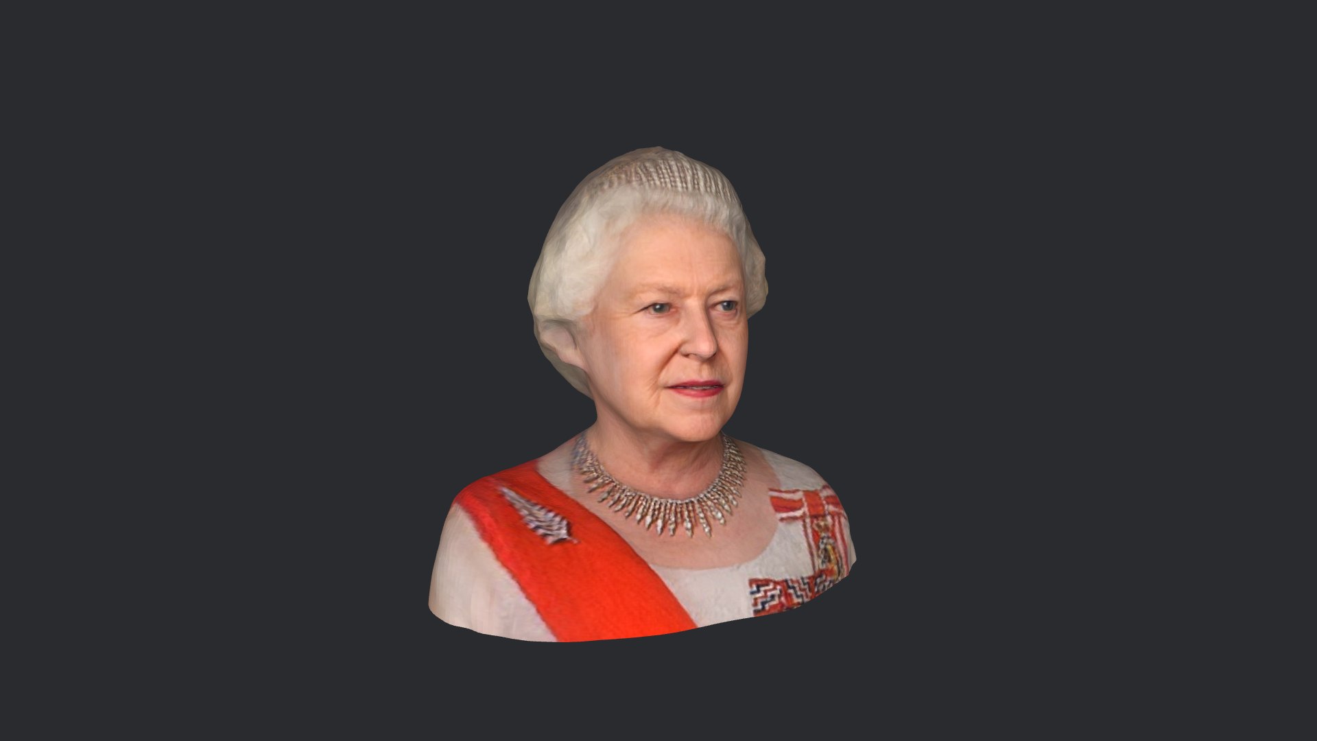 3D Model Queen Elizabeth- Realistic Bust Head Ready 3d Model ...