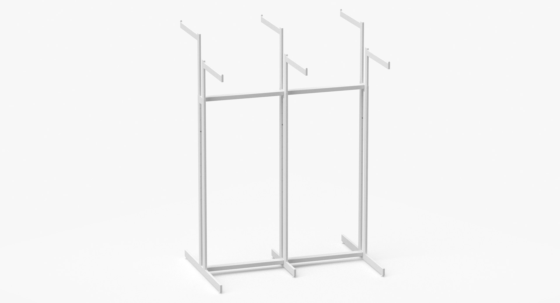Clothing 6 Way Rack 02 Metal Black And White 3D - TurboSquid 1972817