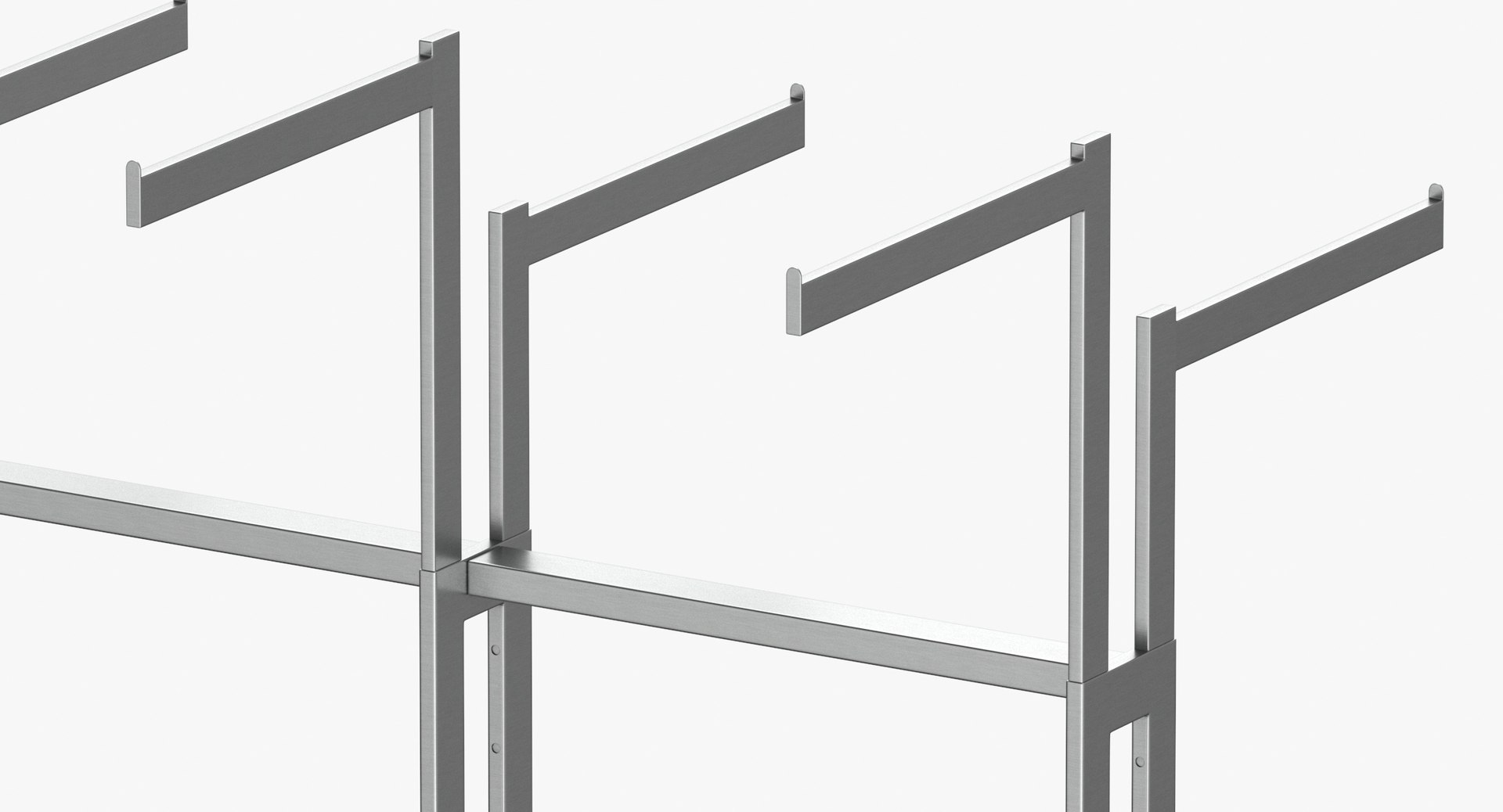 Clothing 6 Way Rack 02 Metal Black And White 3D - TurboSquid 1972817