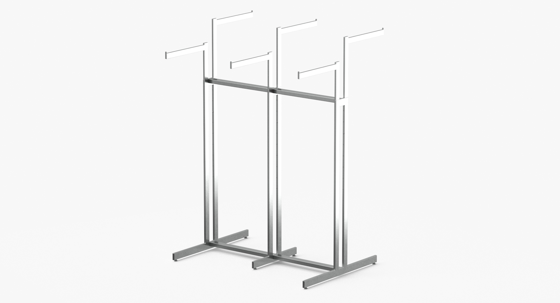Clothing 6 Way Rack 02 Metal Black And White 3D - TurboSquid 1972817