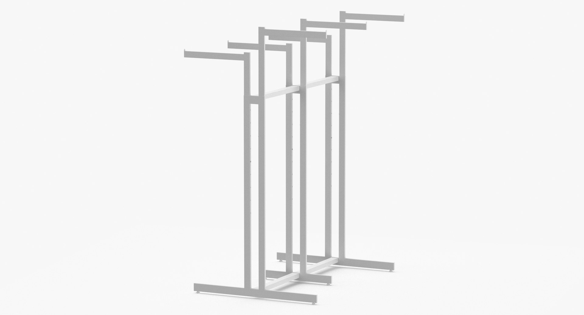 Clothing 6 Way Rack 02 Metal Black And White 3D - TurboSquid 1972817
